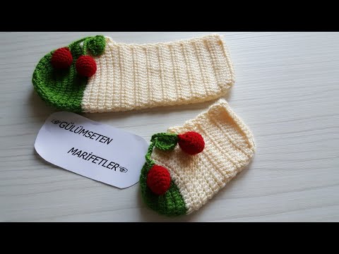 Kirazlı anne kız babet patik yapımı / Anlatımlı patik modelleri