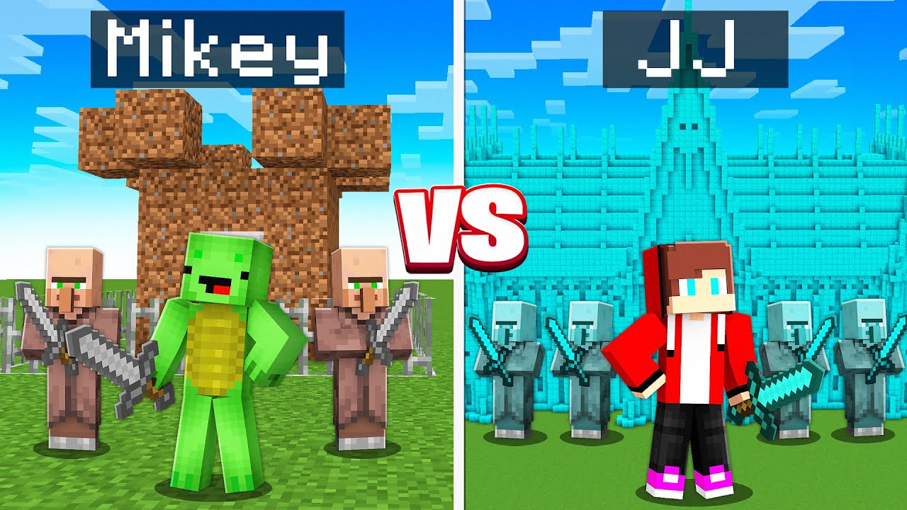 JJ RICH Kingdom vs Mikey POOR Kingdom Survival Battle in Minecraft - (Maizen) - YouTube