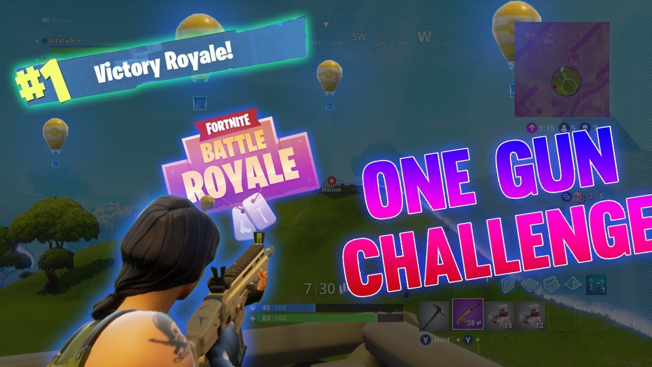 ONE GUN CHALLENGE (Fortnite Battle Royale) - YouTube