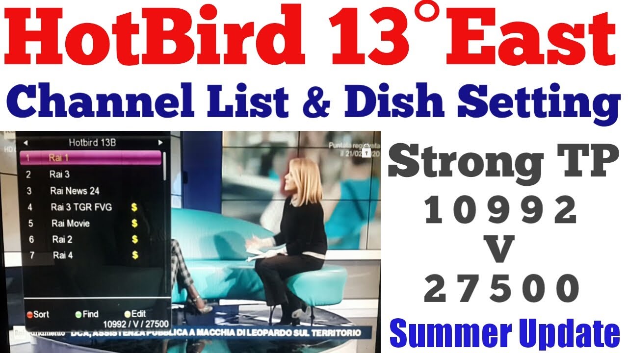 HotBird 13°East Latest Update || 13°East Channel List & Dish Setting ...