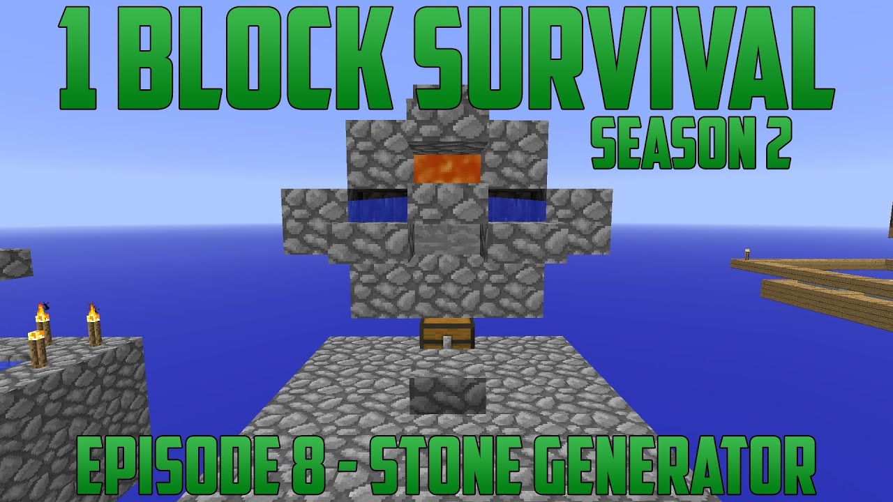 1 Block Survival - Season 2 - Episode 8 - Stone Generator - YouTube