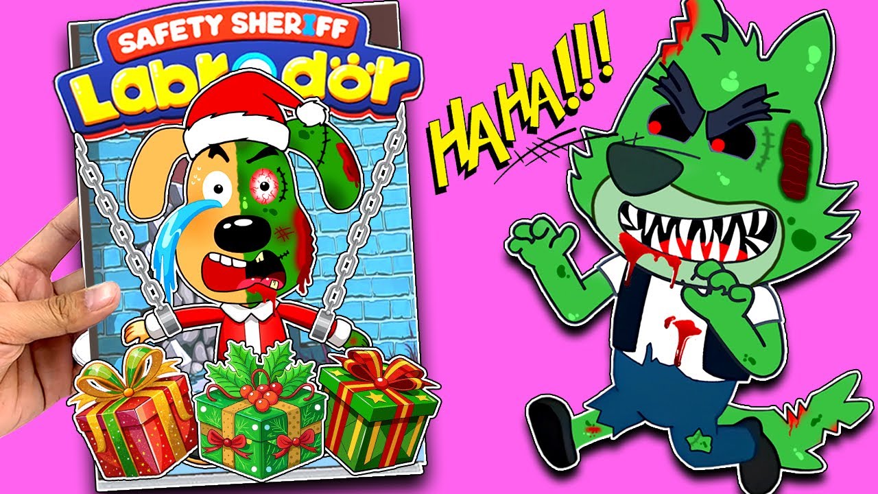 Labrador Santa Claus is kidnapped | Make Quiet Book Sheriff Labrador ...