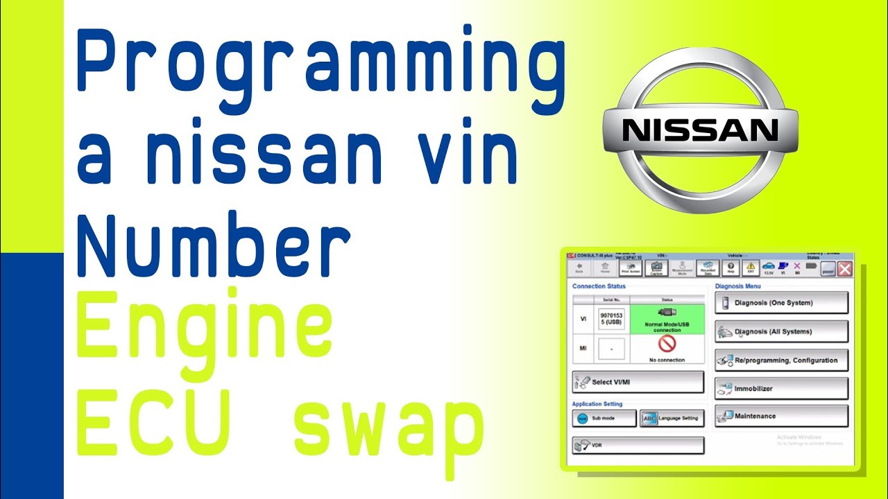 programming a Nissan vin number Engine Ecu Swap - YouTube