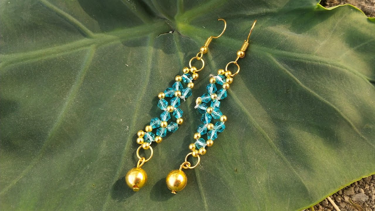 Beaded earrings With Bicone beads and seed. #earrings @JyotisWorld ...