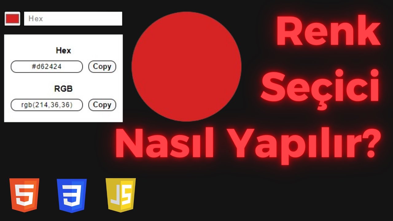 Renk Seçici Dönüştürücü Nasıl Yapılır Html Css Javascript Frontend Projeleri Youtube
