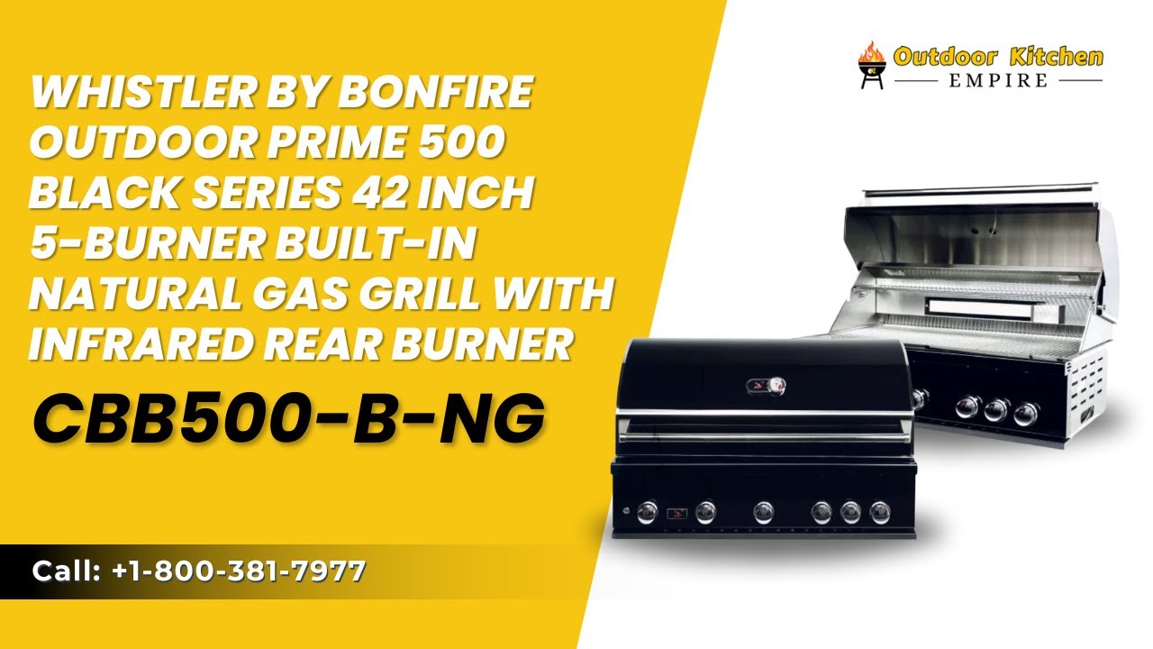 Bonfire Outdoor Prime 500 Black Series 42" 5-Burner Built-In Natural ...