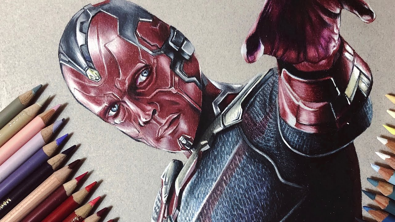 Vision Time-lapse Drawing: Vision // Paul Bettany - YouTube