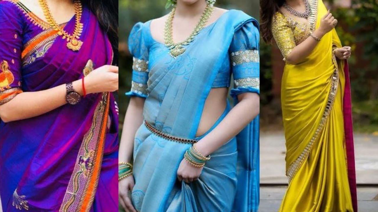 LATEST SAME COLOUR SAREE AND BLOUSE DESIGN IDEAS FOR A STUNNING LOOK ...