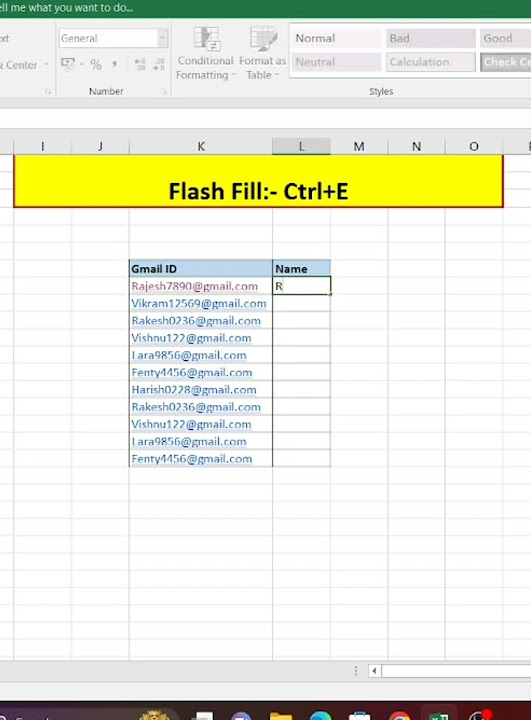 How to Use flash fill in Excel | Basic Excel for beginner | Excel Tutorial | Advance Excel ...