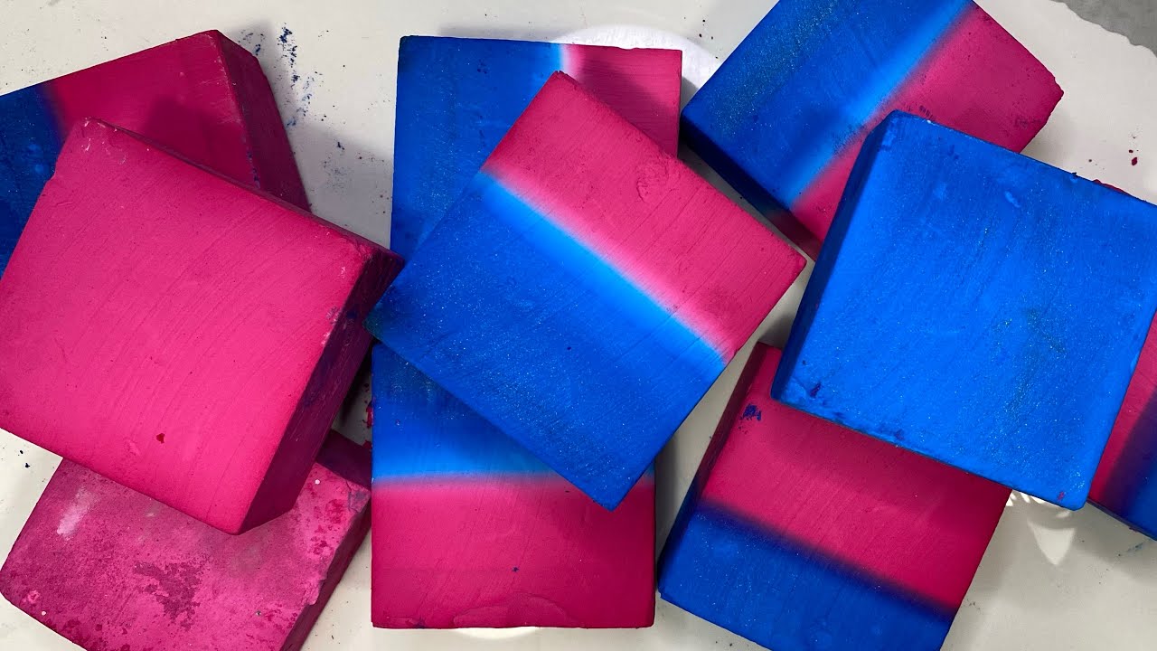 Blue and Pink Blocks | Chalk asmr | Pebbles Play | Sped Up included ...