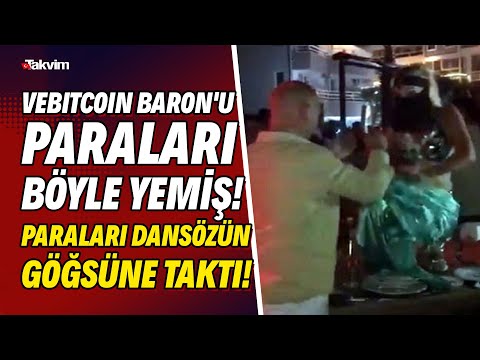 Vebitcoin Baron'u İlker B. paraları böyle yemiş! Paraları dansözün göğsüne taktı! İşte o video...