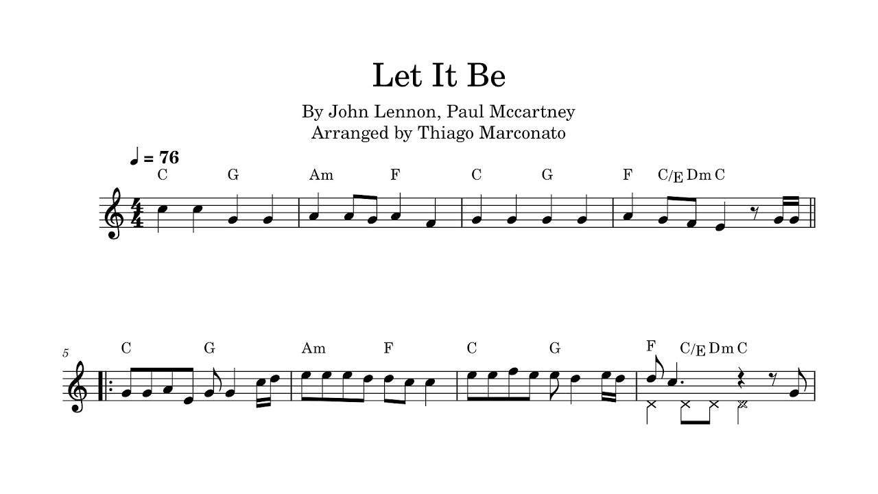 LET IT BE (The Beatles) | Lead sheet - YouTube