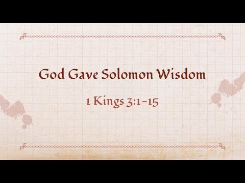 God Gave Solomon Wisdom - YouTube