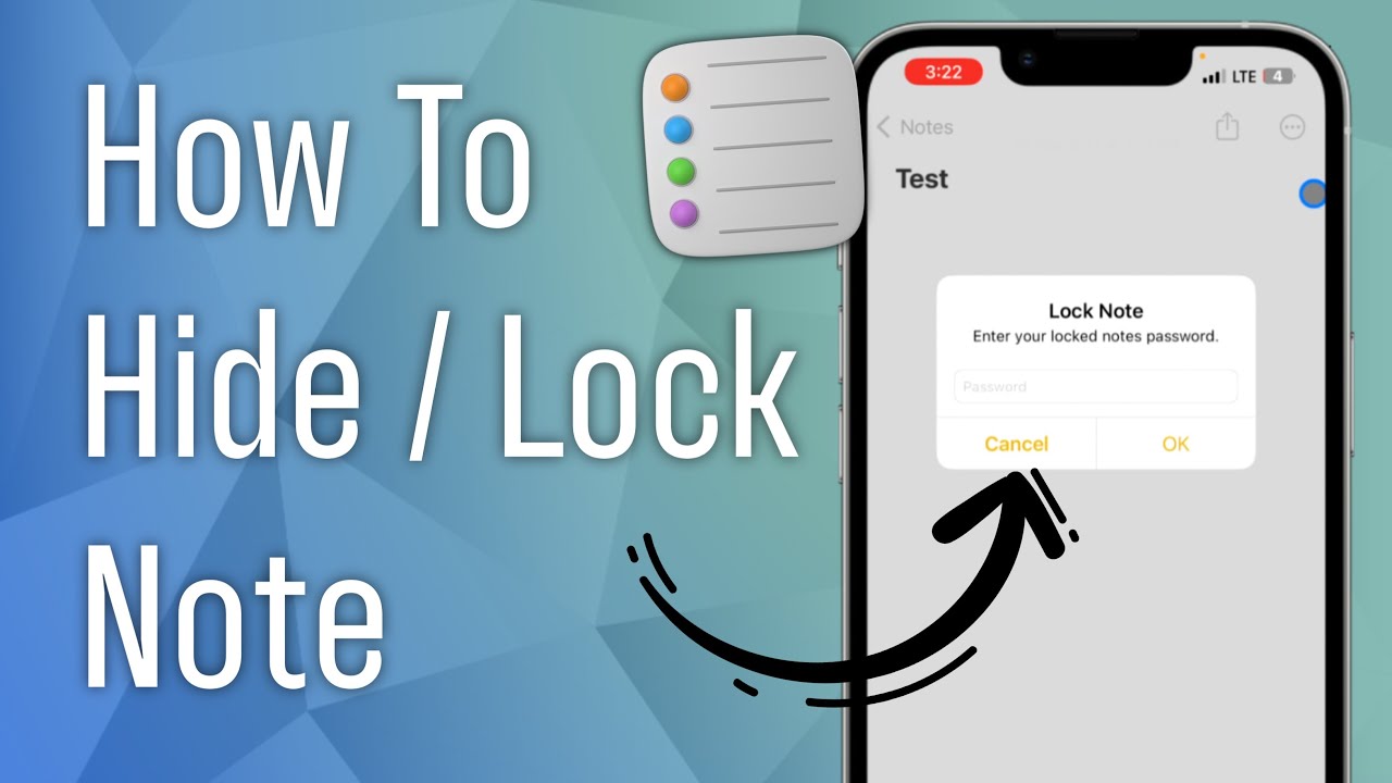 How to Hide / Lock Note on iPhone - YouTube