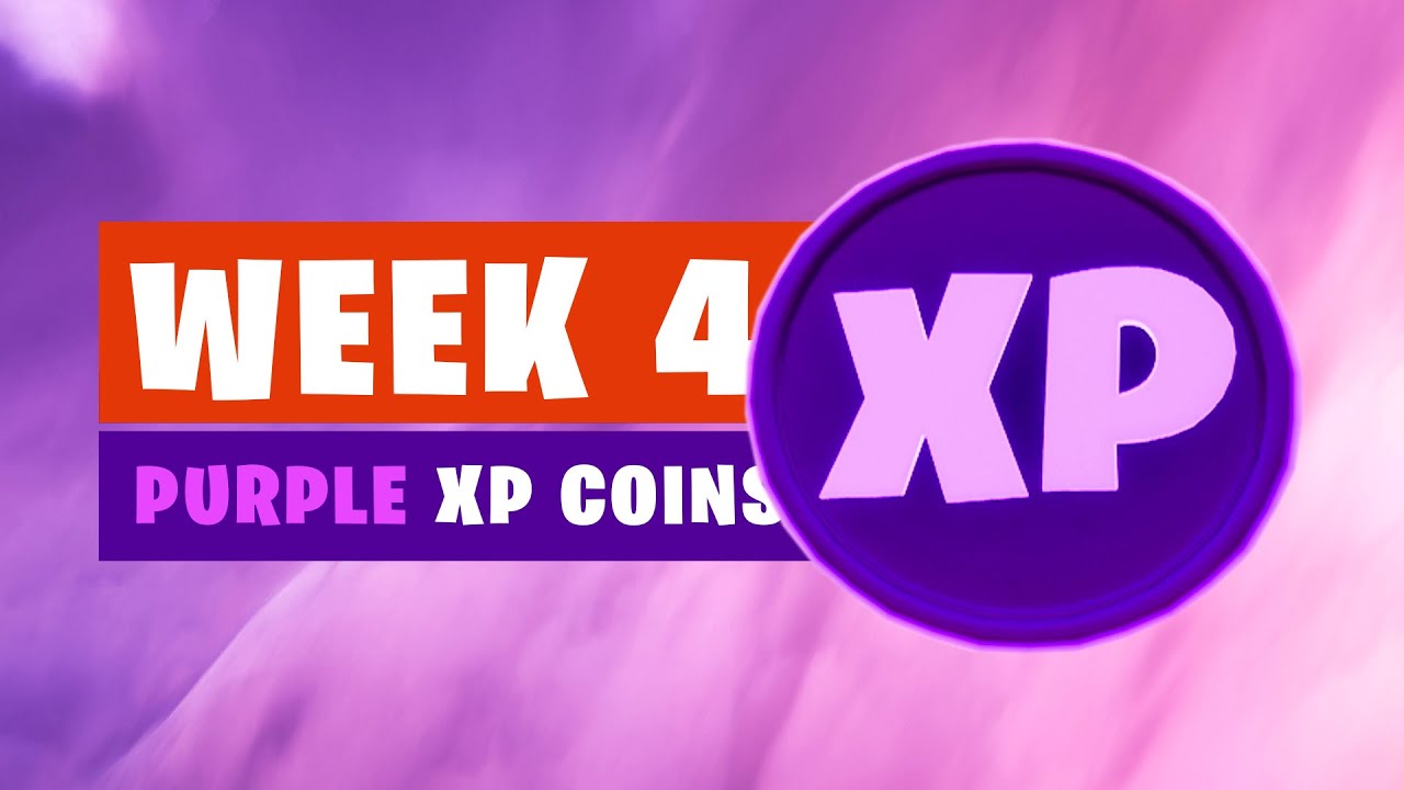 All PURPLE XP Coins in Week 4 (Fortnite Chapter 2 Update 12.20) - YouTube