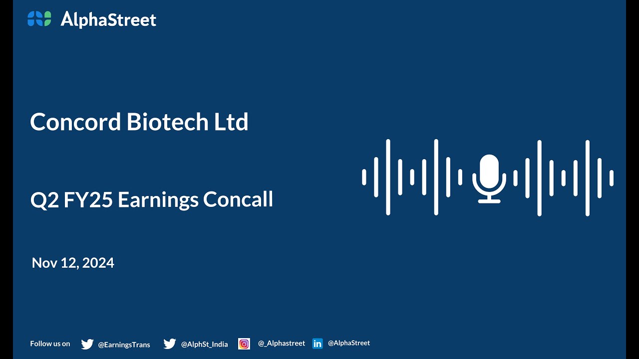 Concord Biotech Ltd Q2 FY2024-25 Earnings Conference Call - YouTube