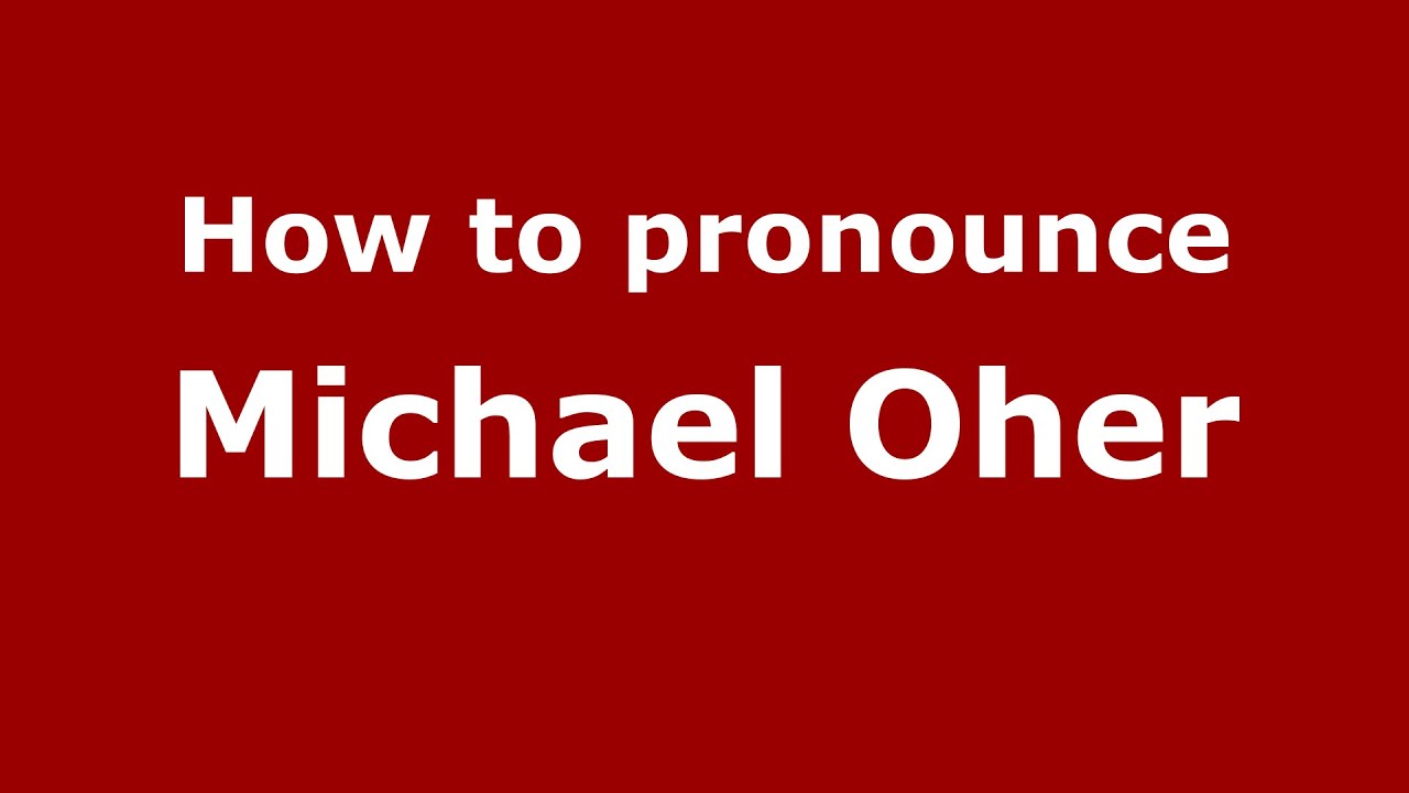 How to pronounce Michael Oher (American English/US) - PronounceNames ...