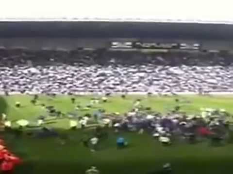 Football Hooligans one Wolves fan runs 100's of Wigan Side two - YouTube