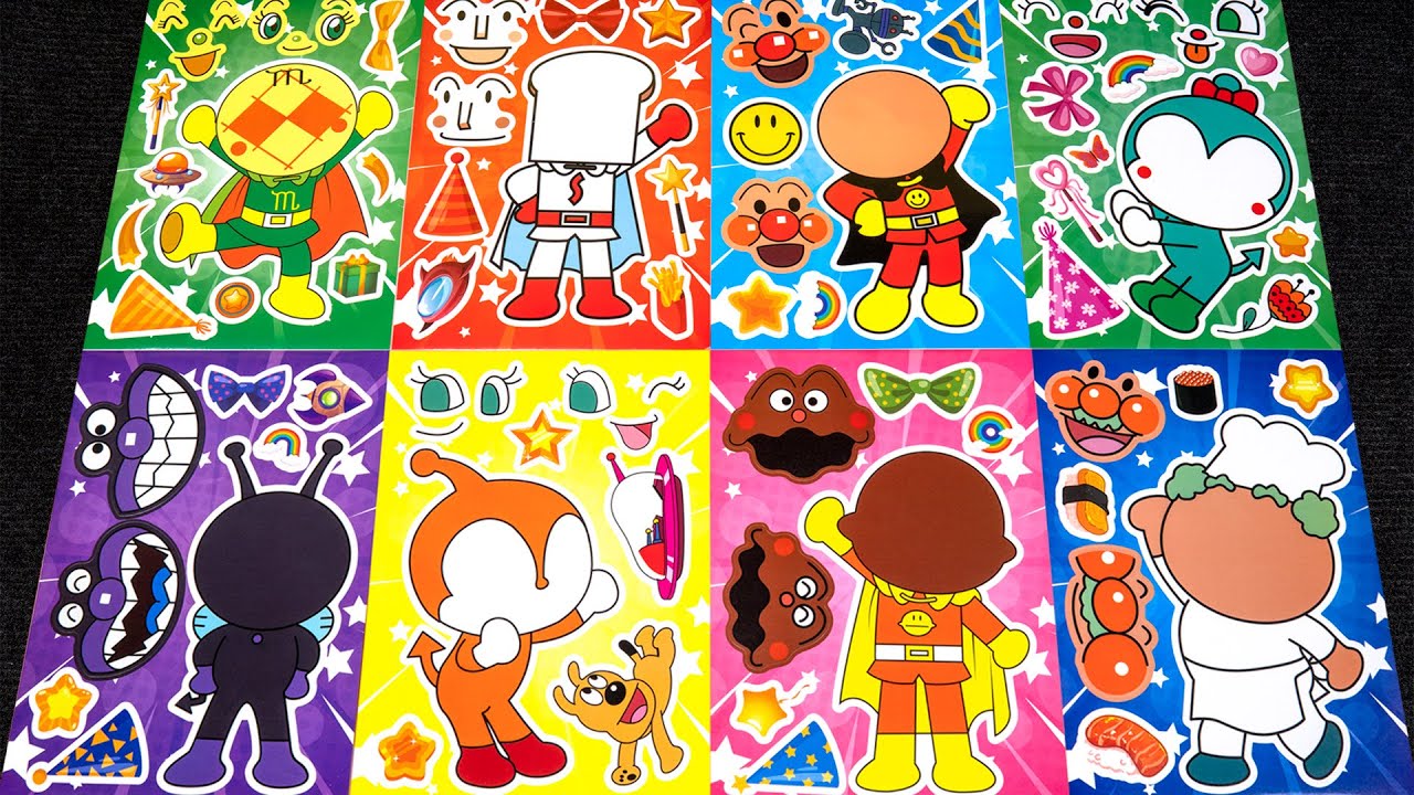 ANPANMAN STICKER BOOK MAKEOVER 🍞⭐ | STICKER ADVENTURE WITH ANPANMAN ...