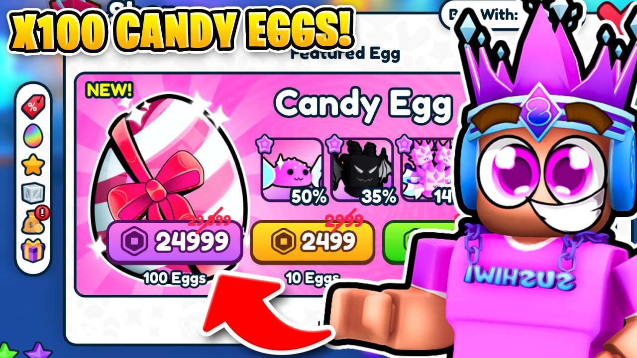 I Spent $25,000 On X100 CANDY EGGS In Roblox Rebirth Champions Ultimate ...