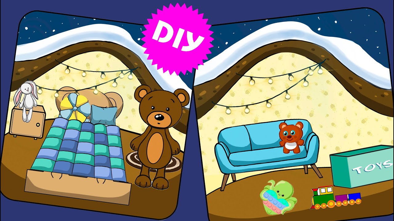 Bear's HOUSE - Mishkins hus - papirdukke - Game Book - Paper Craft DIY ...