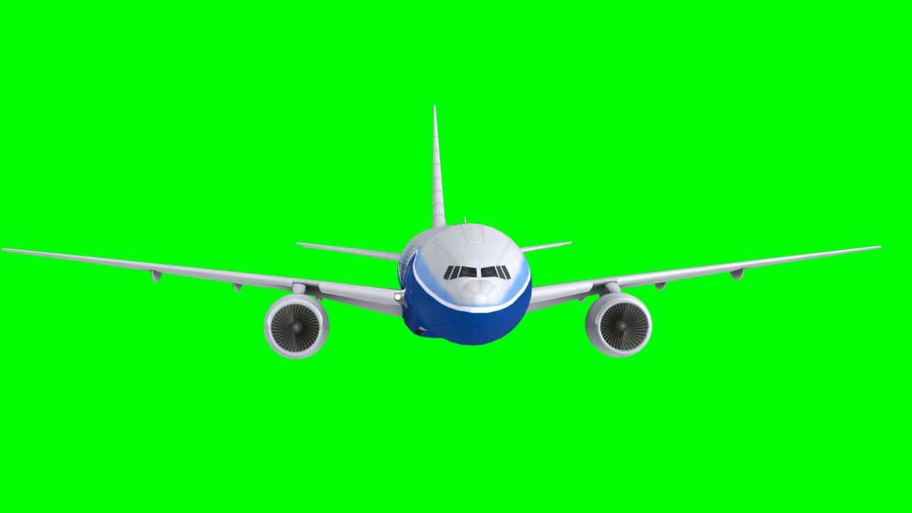 passenger plane over the clouds flying in green screen free stock ...