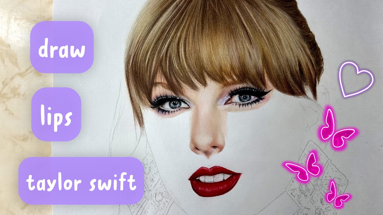 how to draw lips|red lips|Taylor swift - YouTube