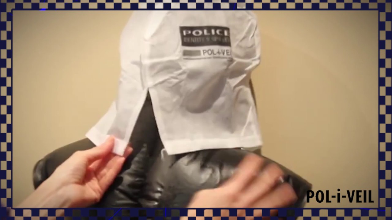 SPITGUARD Poliveil poliviel spitmask spithood POLICE USE - YouTube