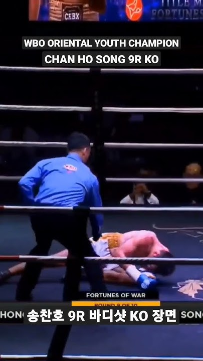 송찬호 2차방어전 바디샷 9라운드 KO 장면 WBO ORIENTAL YOUTH CHAMPION 2DN DEFENSE WINNER SONG #boxing #wbo #champ ...