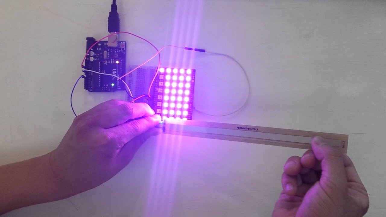 softpot+neopixel - YouTube