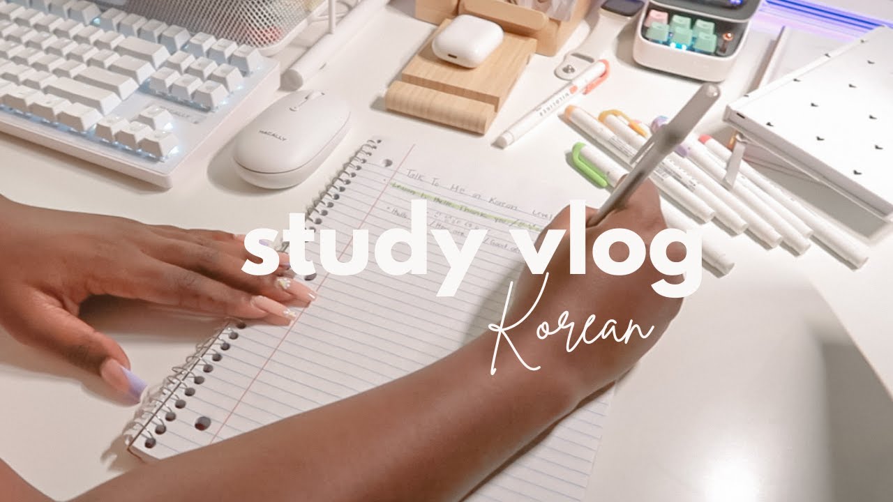 how I study Korean | study vlog - YouTube