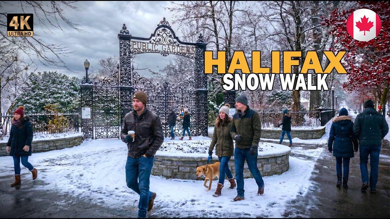 First Snow in Halifax Public Gardens 2025 - Magical 4K Winter Walk in ...