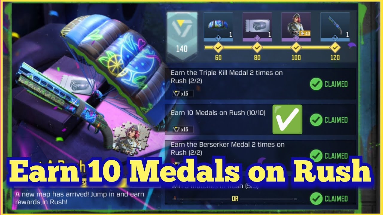 Call Of Duty Mobile Earn 10 Medals on Rush Task Complete - YouTube