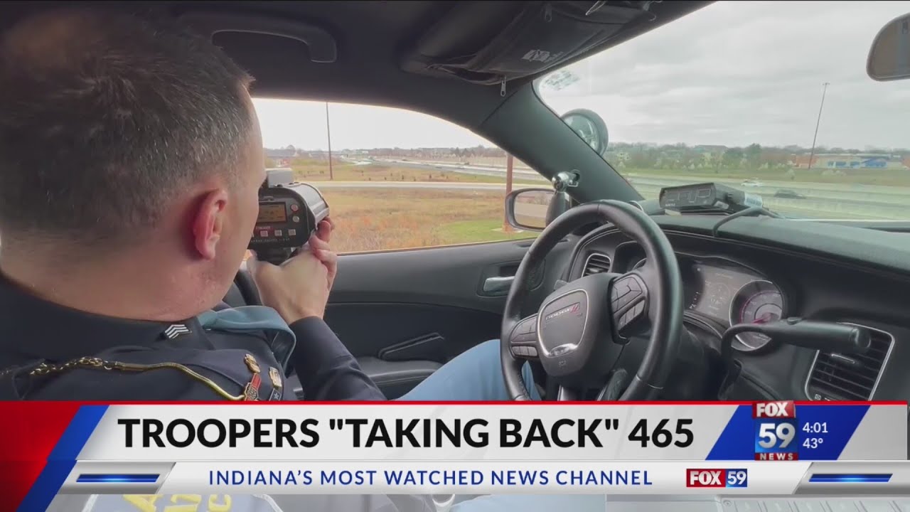 Indiana State Troopers try to "take back" Interstate 465 - YouTube