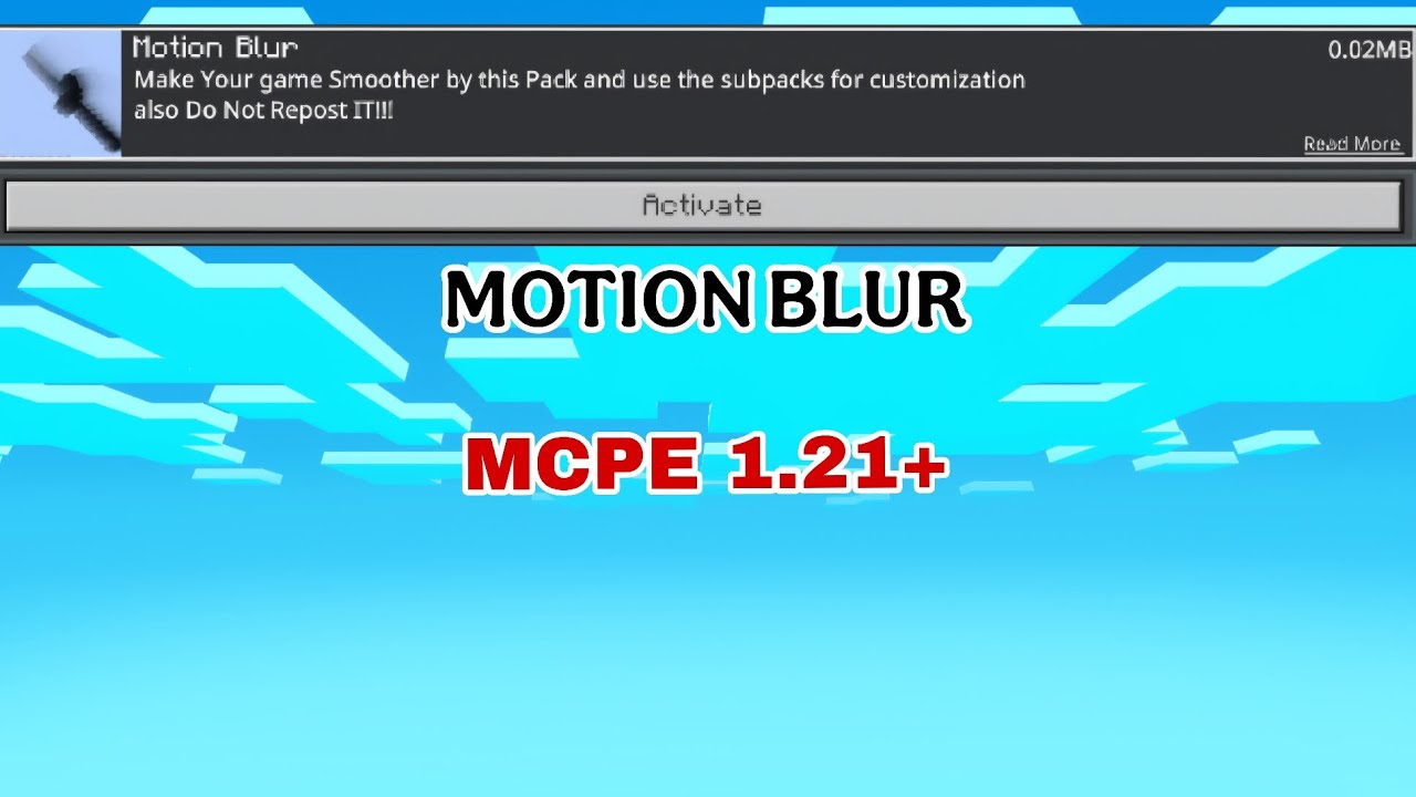 MOTION BLUR FOR ! MCPE 1.21 + ! - YouTube