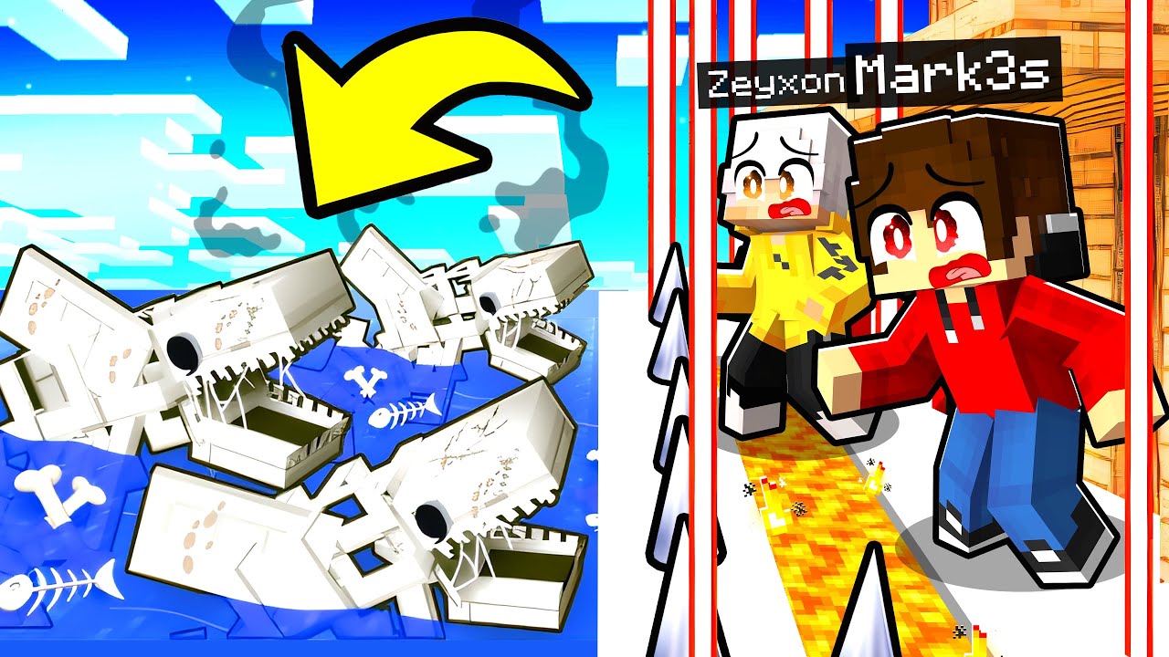 CASA SICURA contro SQUALO SCHELETRO in MINECRAFT! - YouTube