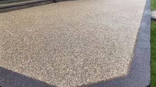 Exposed Aggregate Patio with Fire Pit and Walkway
