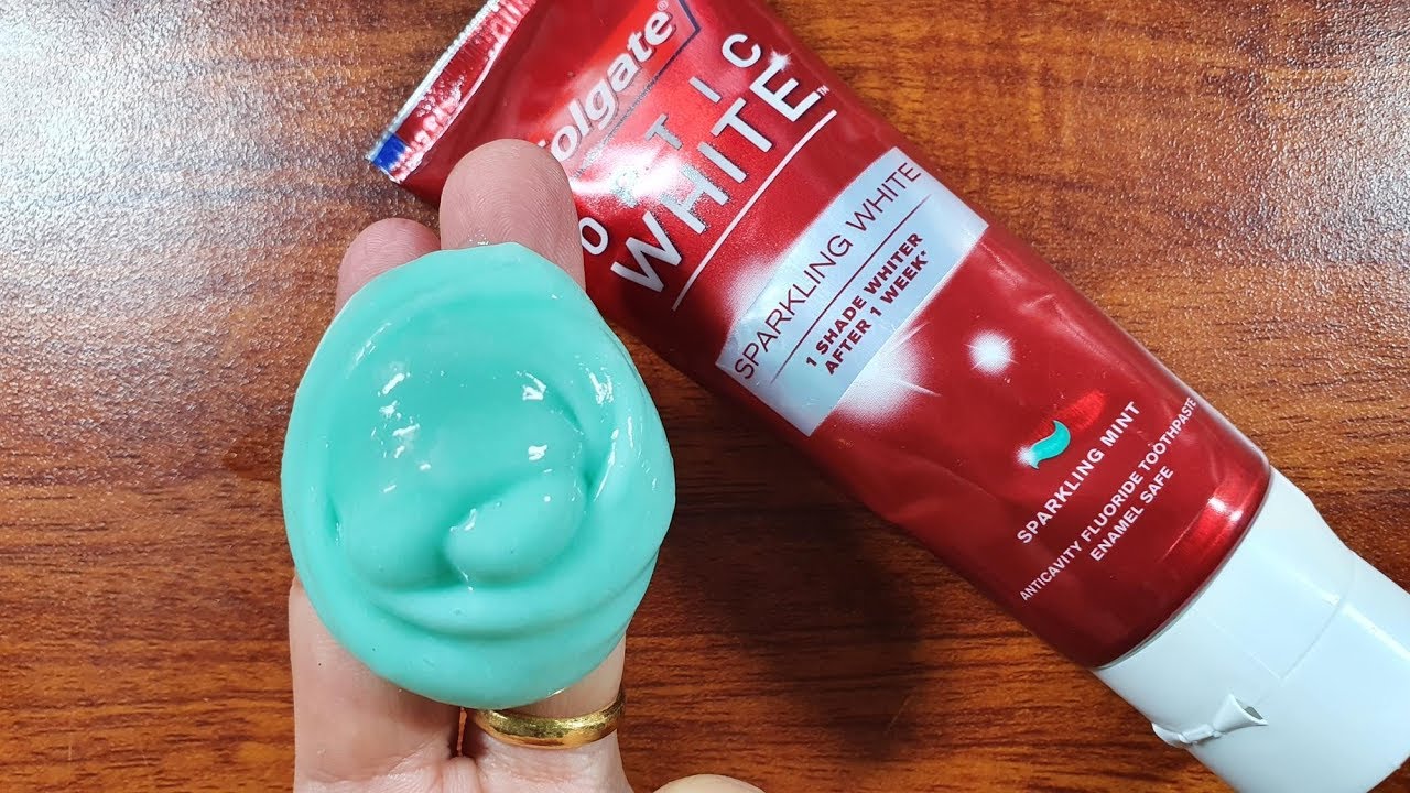 Sugar Colgate Slime, DIY COLGATE Optic White SUGAR Slime No Glue - YouTube