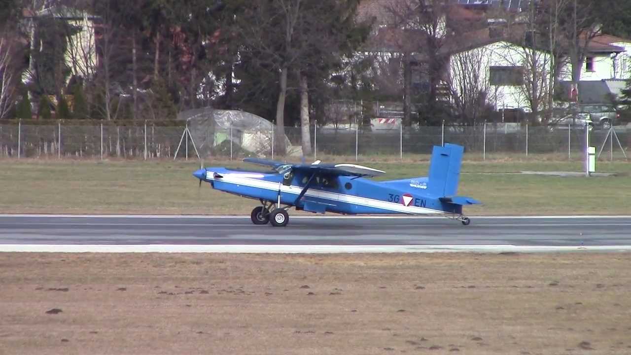 Austrian Air Force PC-6 take off INN/LOWI - YouTube