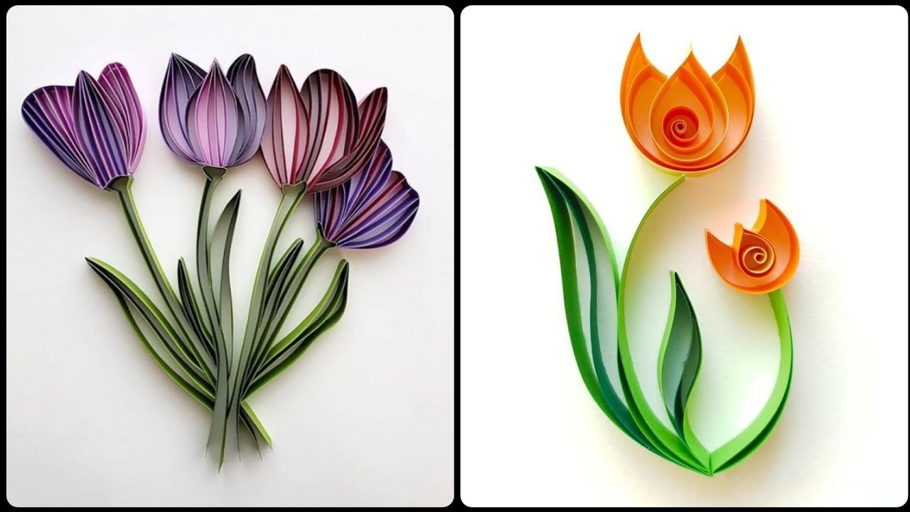Quilled Tulip - DIY Tulip Quilling Design's For Wall Art || Decoration ...