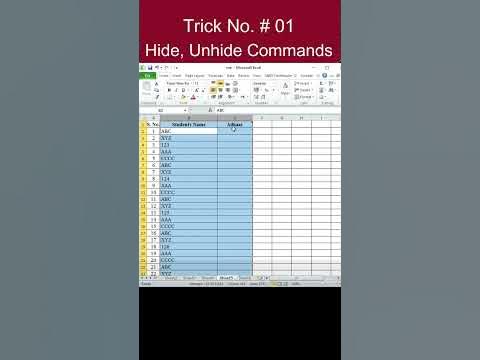 Excel Tricks and Tips | Hide unhide shortcut keys | Hide unhide commands Trick-1 - YouTube