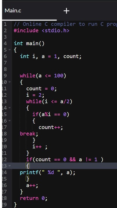 C Program to print Prime Numbers from 1 to 100#coding#programming#coder@code#cprogram#clanguage# ...