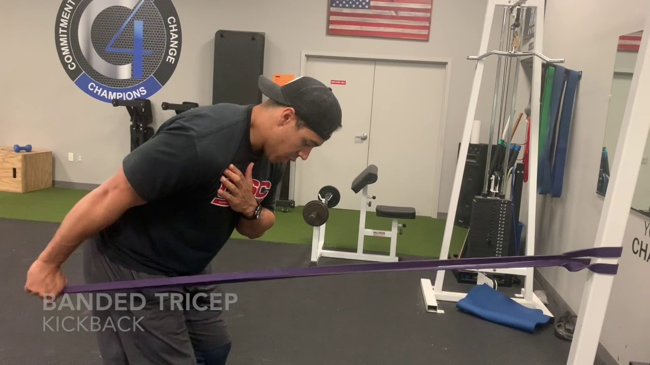 Banded Tricep Kickbacks - YouTube