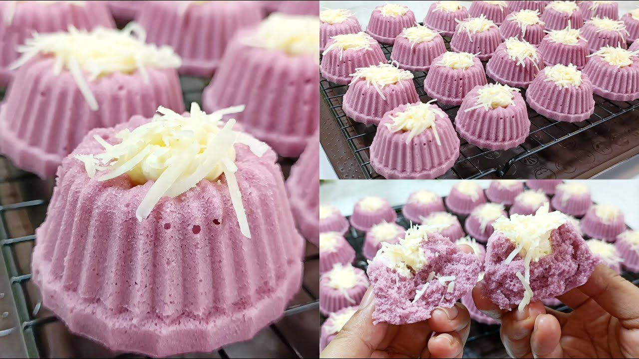 Resep BOLU KUKUS RASA TARO DENGAN CREAM KEJU - YouTube