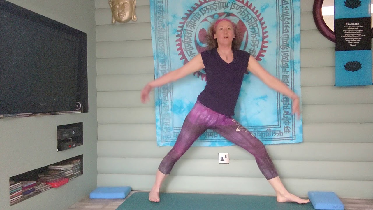 Wall yoga - using support - YouTube