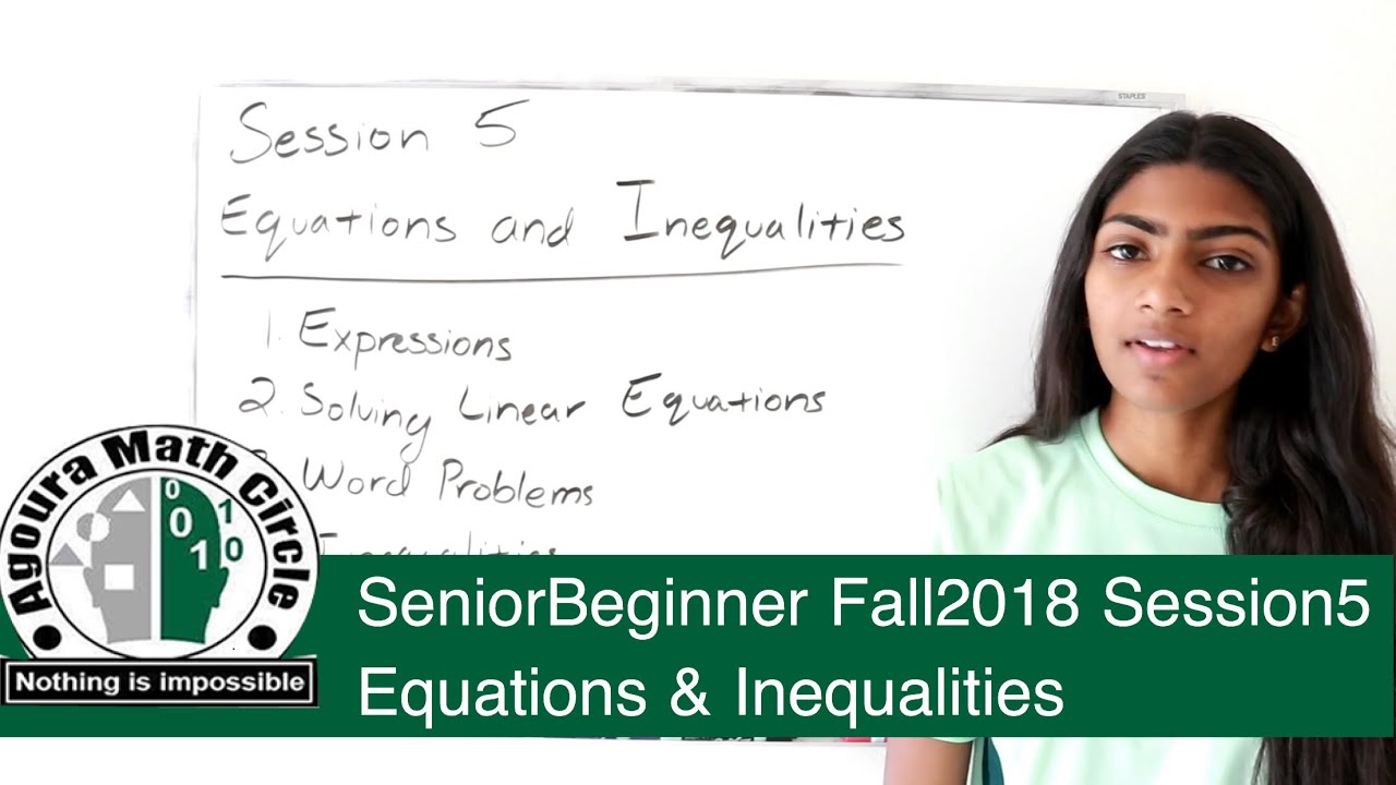 Senior Beginner - Equations & Inequalities Presented By Joshna Jude ...