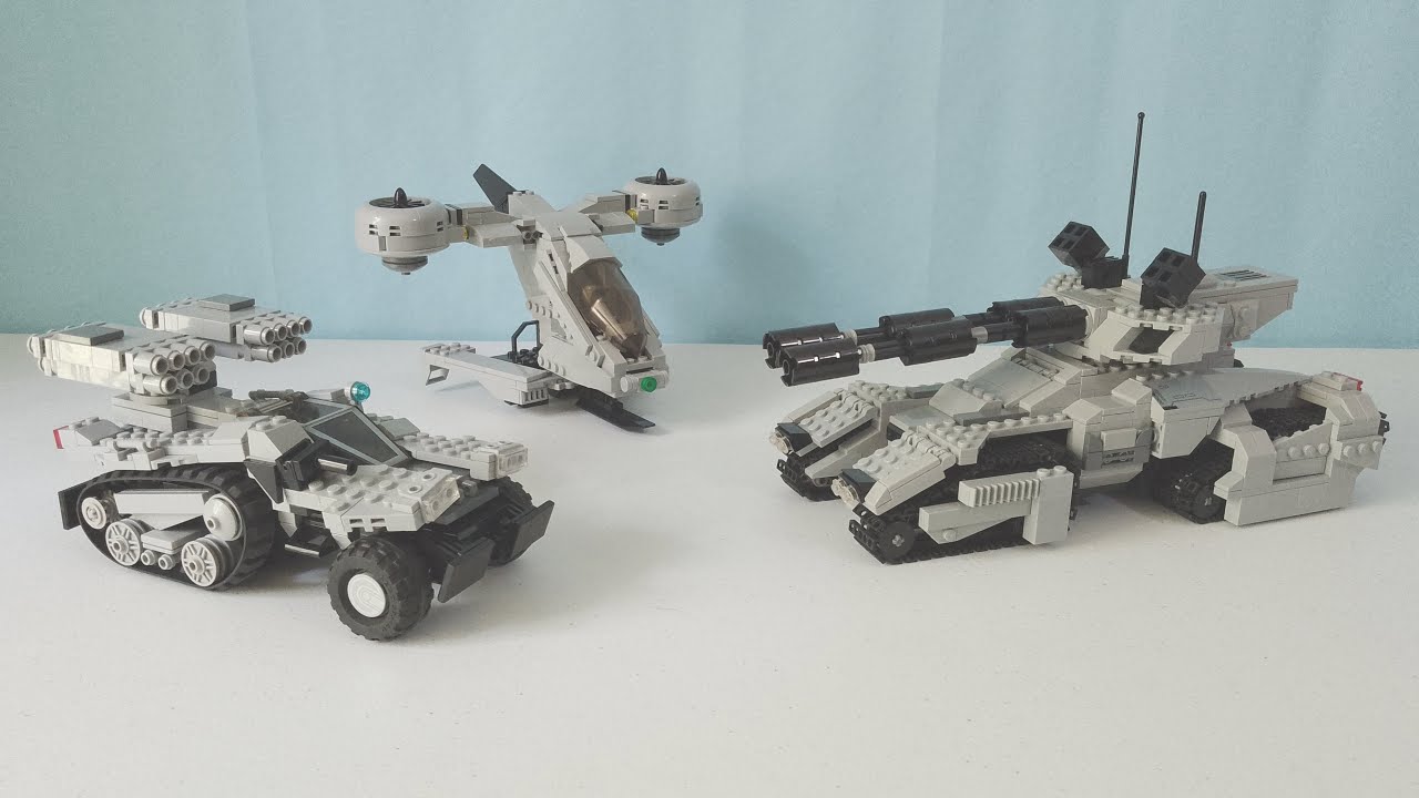 Lego Halo UNSC Wolverine Hornet and Grizzly MOC - YouTube