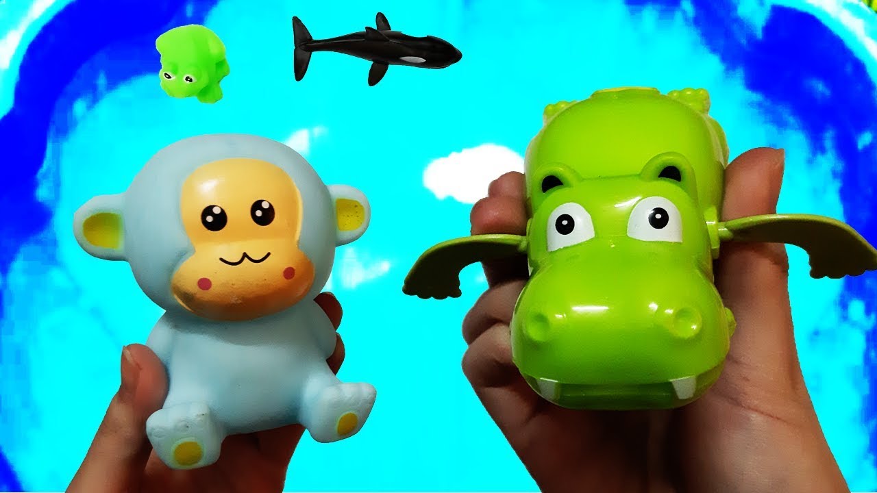 Learn Colors With Sea Wild Animals and Animal Names | Pool Water Colors ...