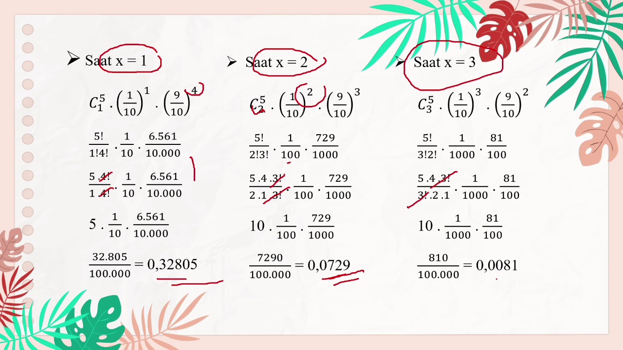 DISTRIBUSI BINOMIAL | Peluang binomial, rata-rata, varians, simpangan ...