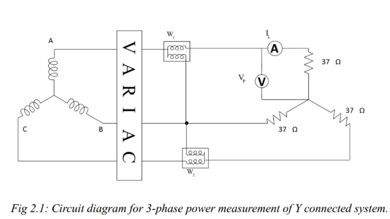 Three phase balanced Y-Y circuit power measurement|| Electrical Circuit ...